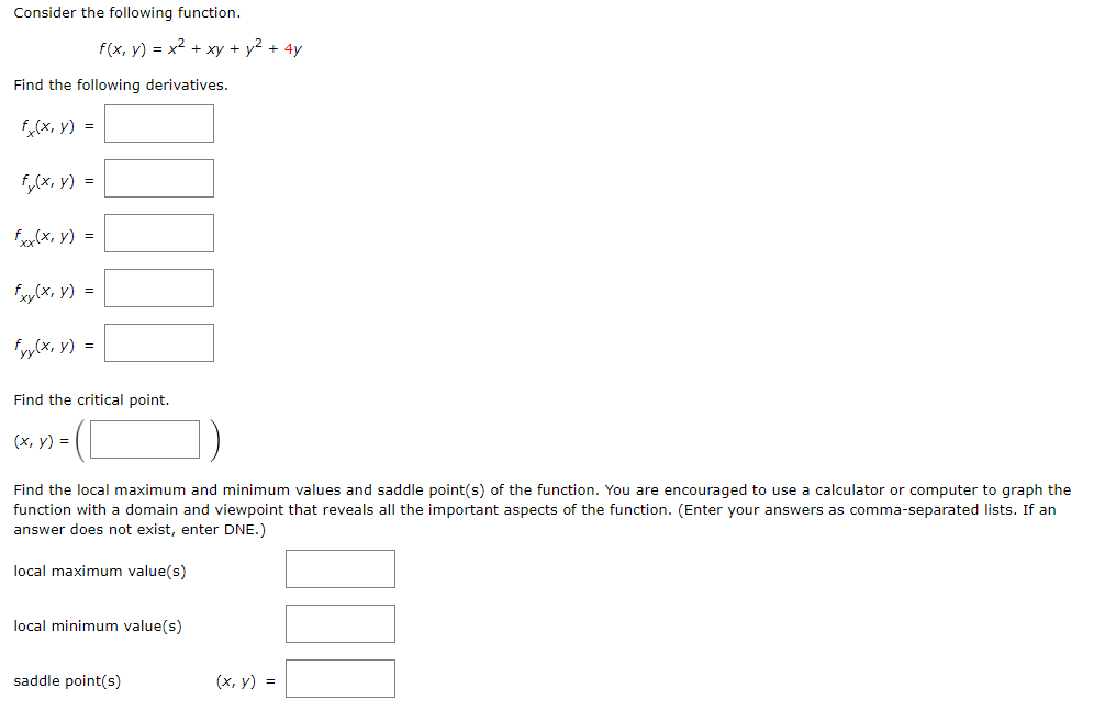 Solved Consider The Following Function F x Y X2 Xy Chegg