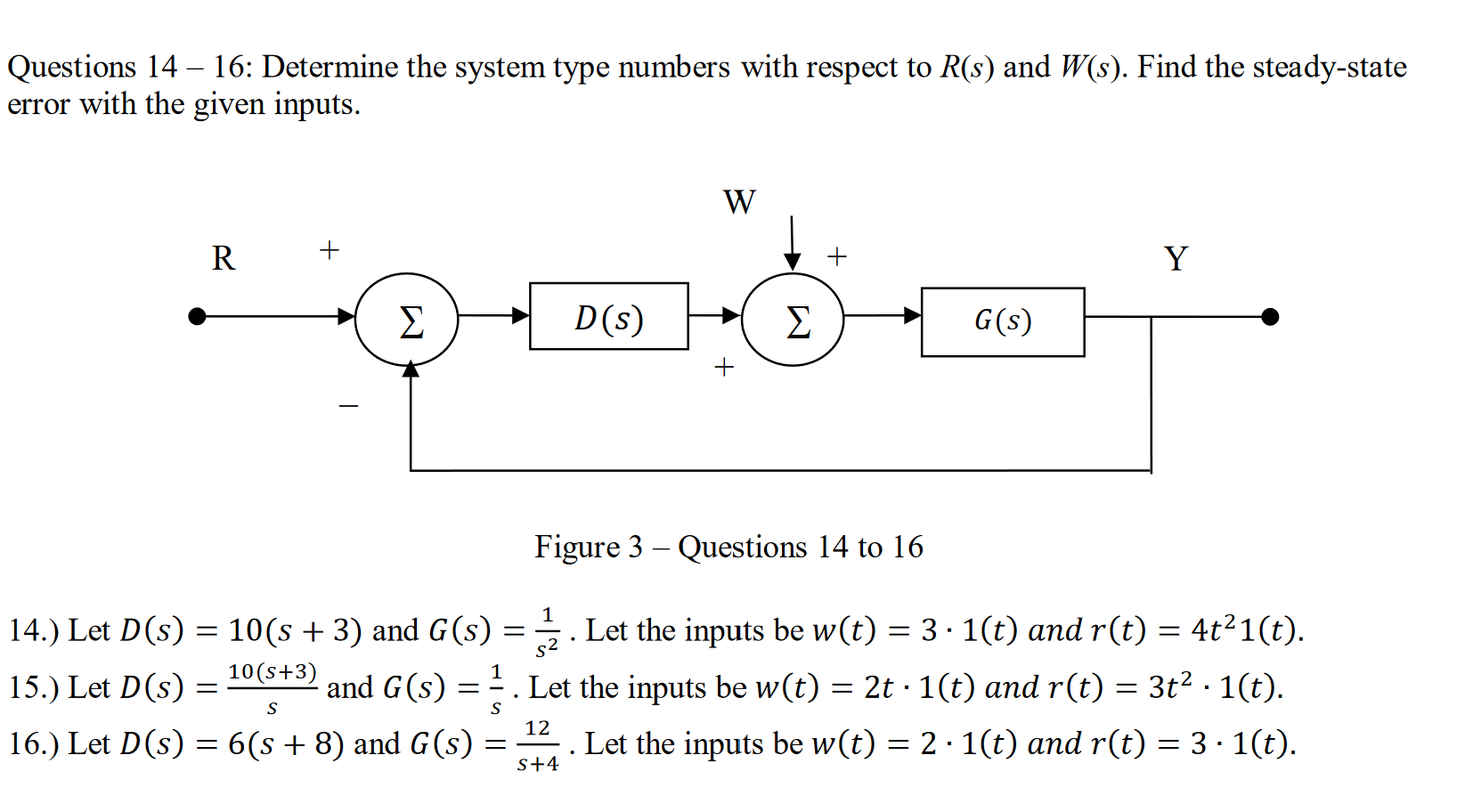 Solved Questions 14 - 16: Determine the system type numbers | Chegg.com