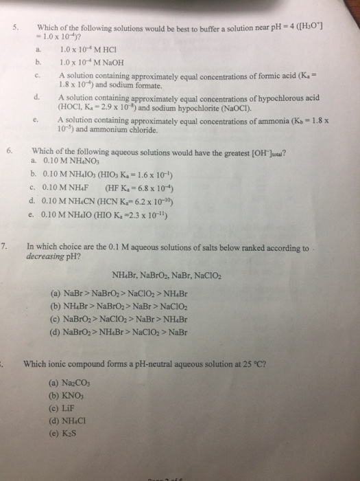 Solved . Which of the following solutions would be best to | Chegg.com