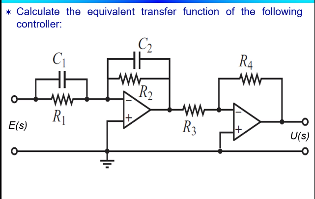 Solved * Calculate the equivalent transfer function of the | Chegg.com