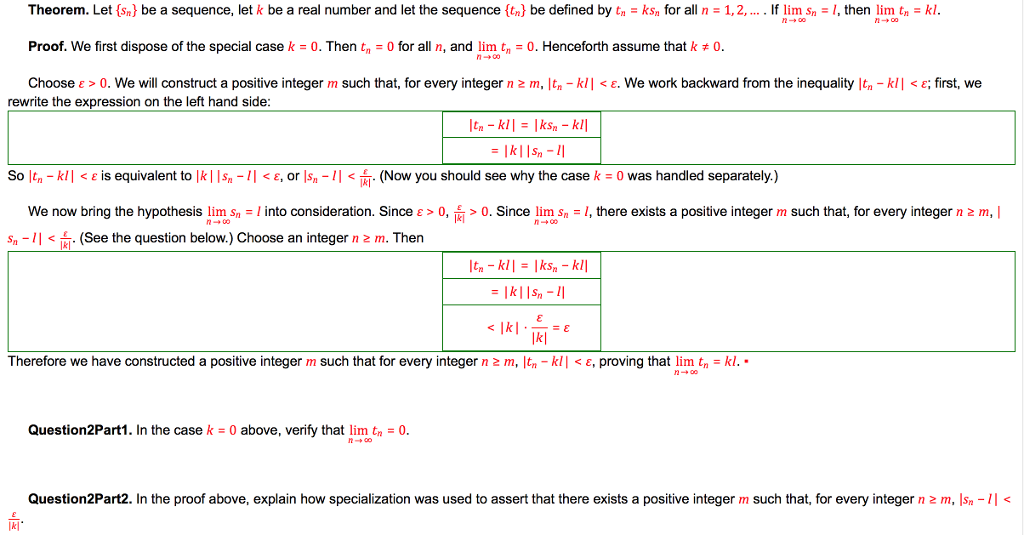 Solved Theorem. Let s) be a sequence, let k be a real number | Chegg.com