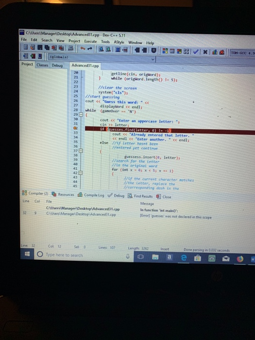 Solved CAUsers File Edit Seach View Project Execute Tools | Chegg.com