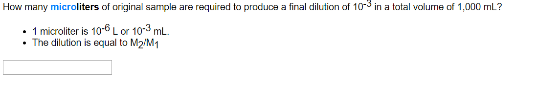 Solved How Many Microliters Of Original Sample Are Required Chegg solved-how-many-microliters-of-original-sample-are-required-chegg