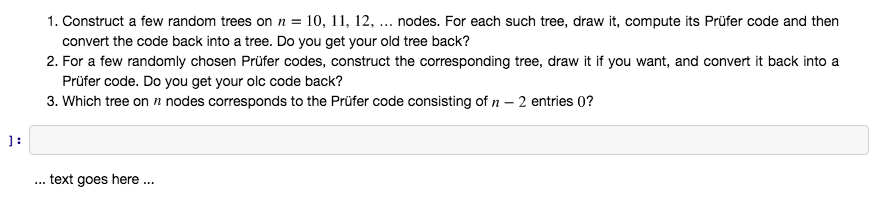 1. Construct a few random trees on n = 10, 11, 12, | Chegg.com