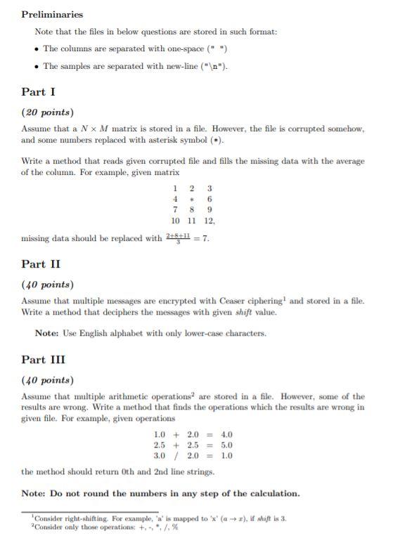 Solved Preliminaries Note that the files in below questions | Chegg.com