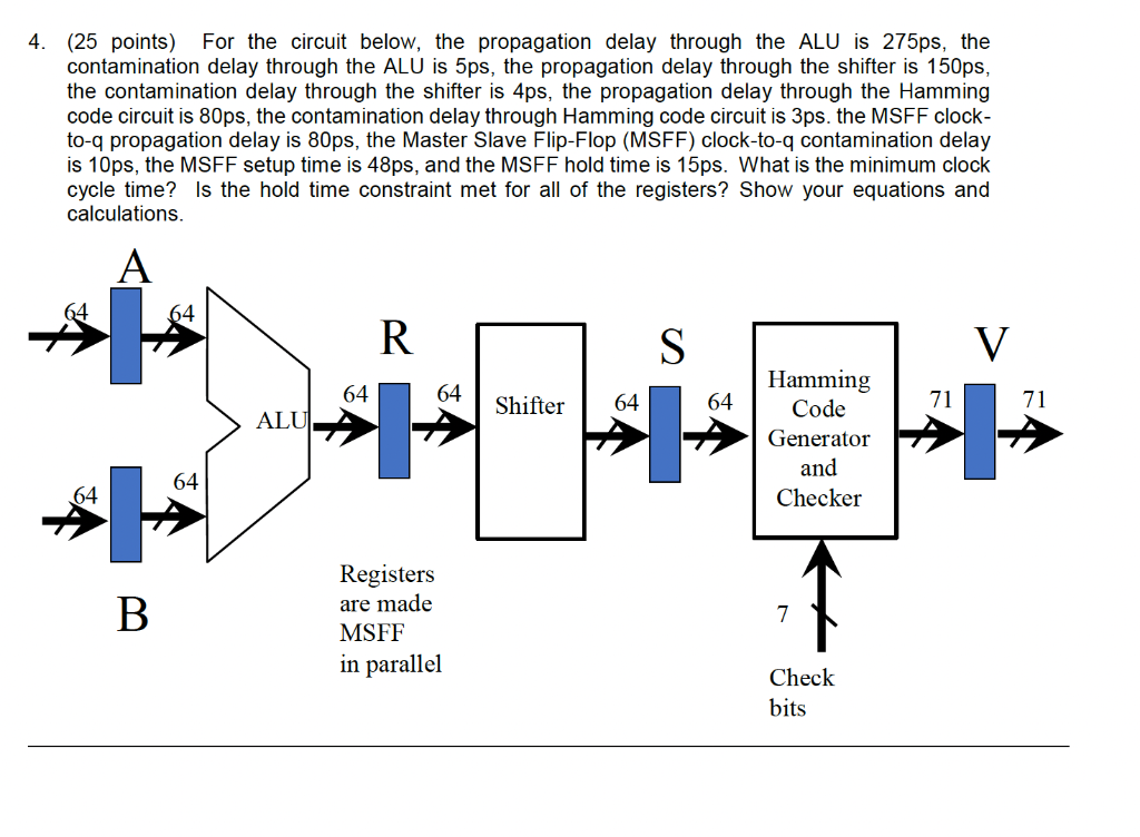 Solved 4. (25 points) For the circuit below, the propagation | Chegg.com