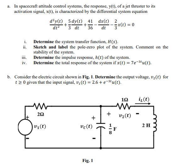 Solved a. In spacecraft attitude control systems, the | Chegg.com