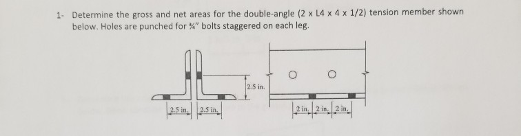 Solved 1. Determine the gross and net areas for the | Chegg.com