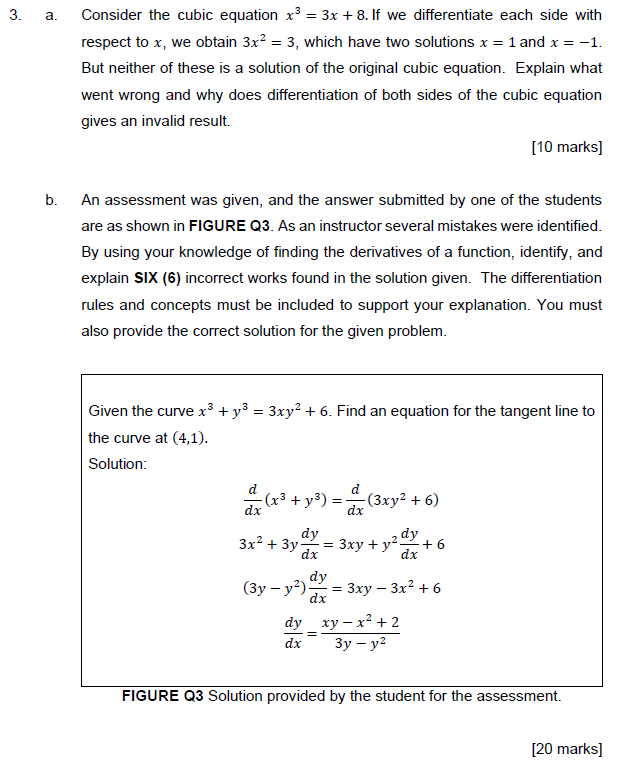 Solved 3. a. Consider the cubic equation x3 = 3x + 8. If we | Chegg.com