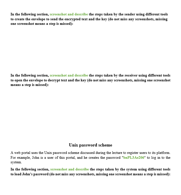 Solved Digital Envelope and Unix Password Scheme [N.B. | Chegg.com