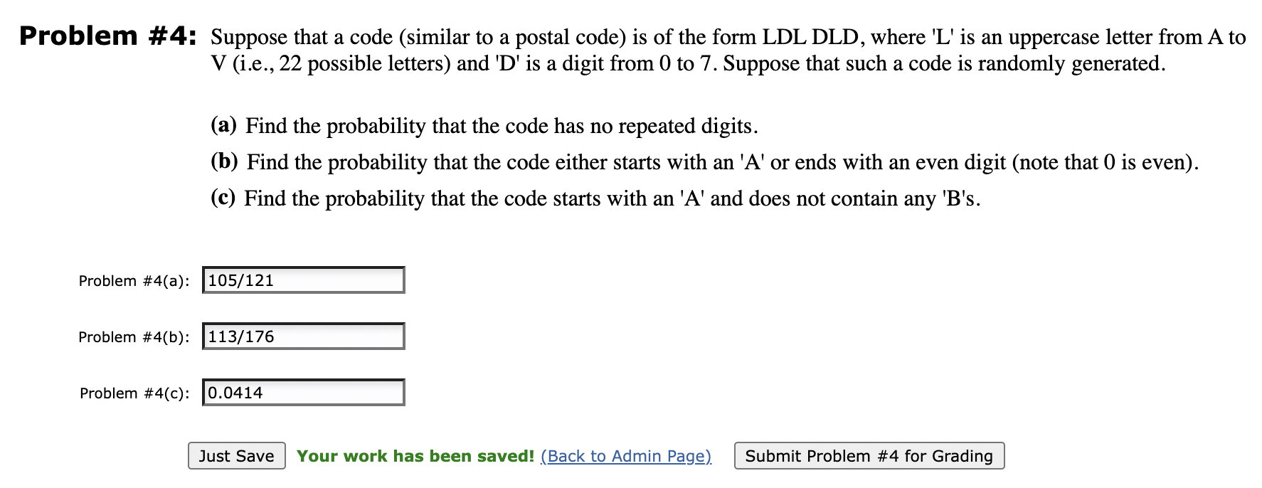 Solved Problem \#4: Suppose that a code (similar to a postal | Chegg.com