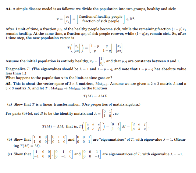 Solved A4. A simple disease model is as follows: we divide | Chegg.com