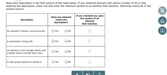 Solved Read each description in the first column of the | Chegg.com