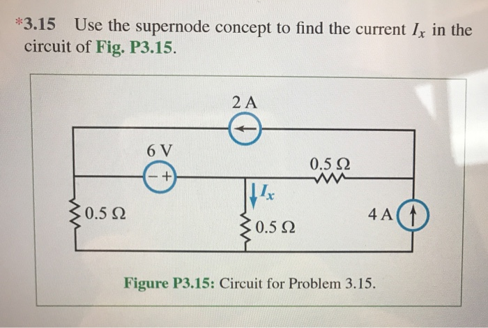 Solved 3.15 Use the supernode concept to find the current I | Chegg.com