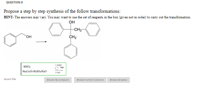 Solved QUESTIONS Propose a step by step synthesis of the | Chegg.com