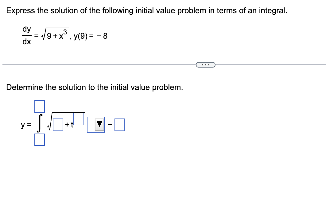 Solved Express the solution of the following initial value | Chegg.com