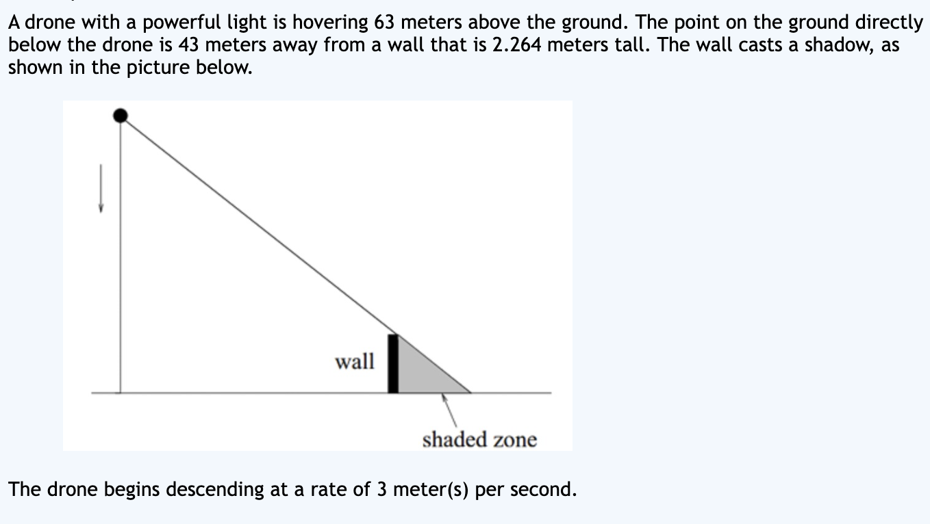 Solved A drone with a powerful light is hovering 63 ﻿meters | Chegg.com