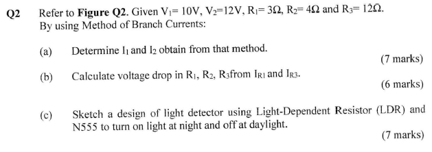 Solved R1 R2 w V1+ V2+ R3 Figure Q2 Q2 Refer to Figure Q2. | Chegg.com