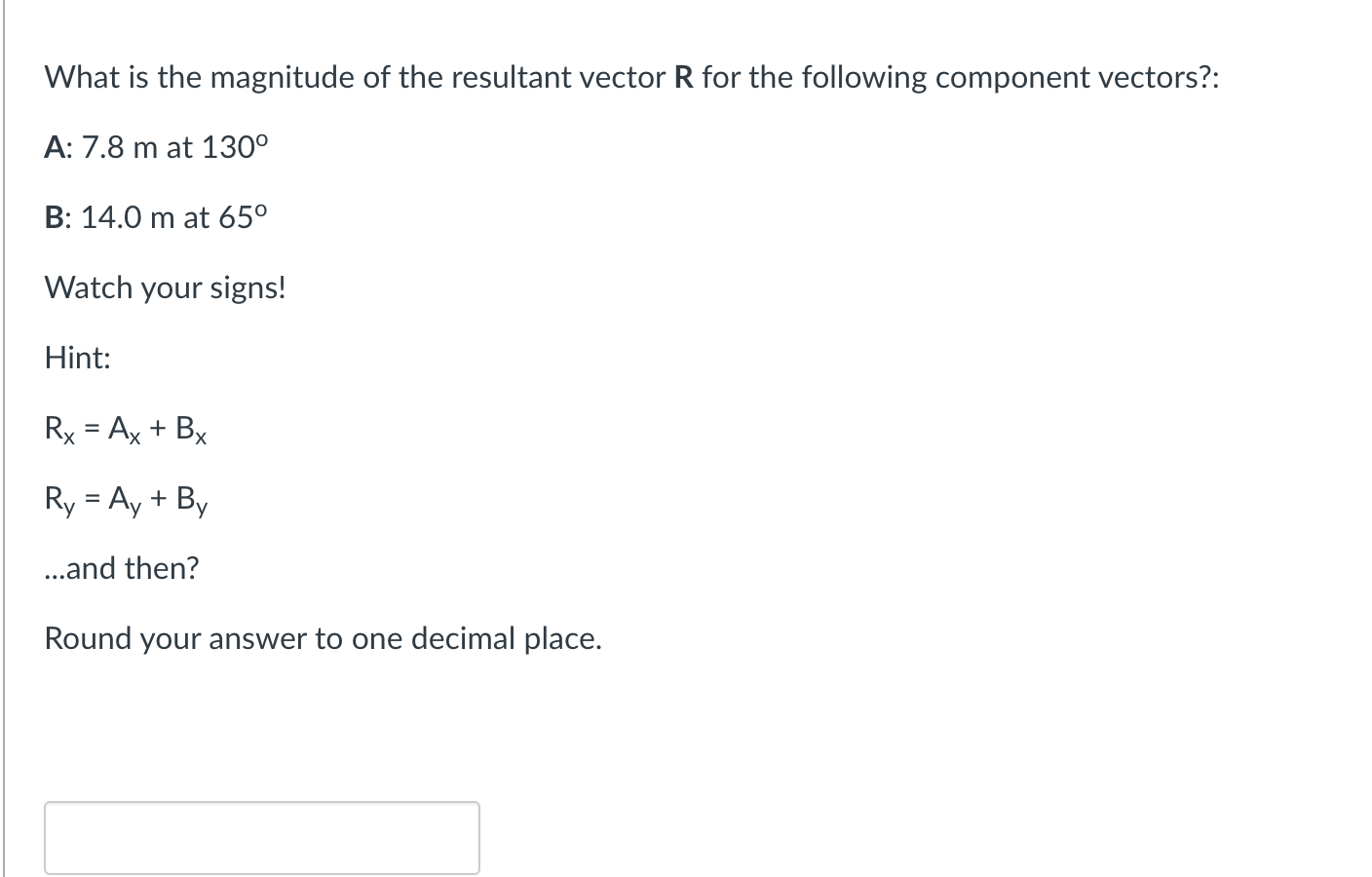 Solved What is the magnitude of the resultant vector R for | Chegg.com