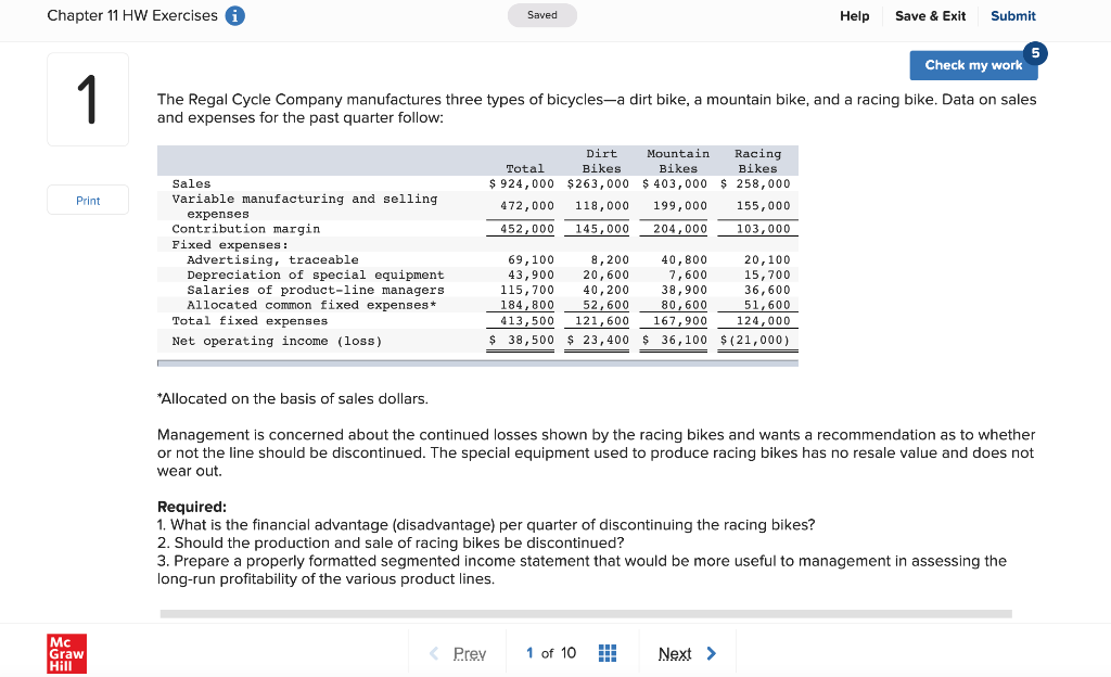Solved Chapter 11 HW Exercises Saved Help Save & Exit Submit | Chegg.com