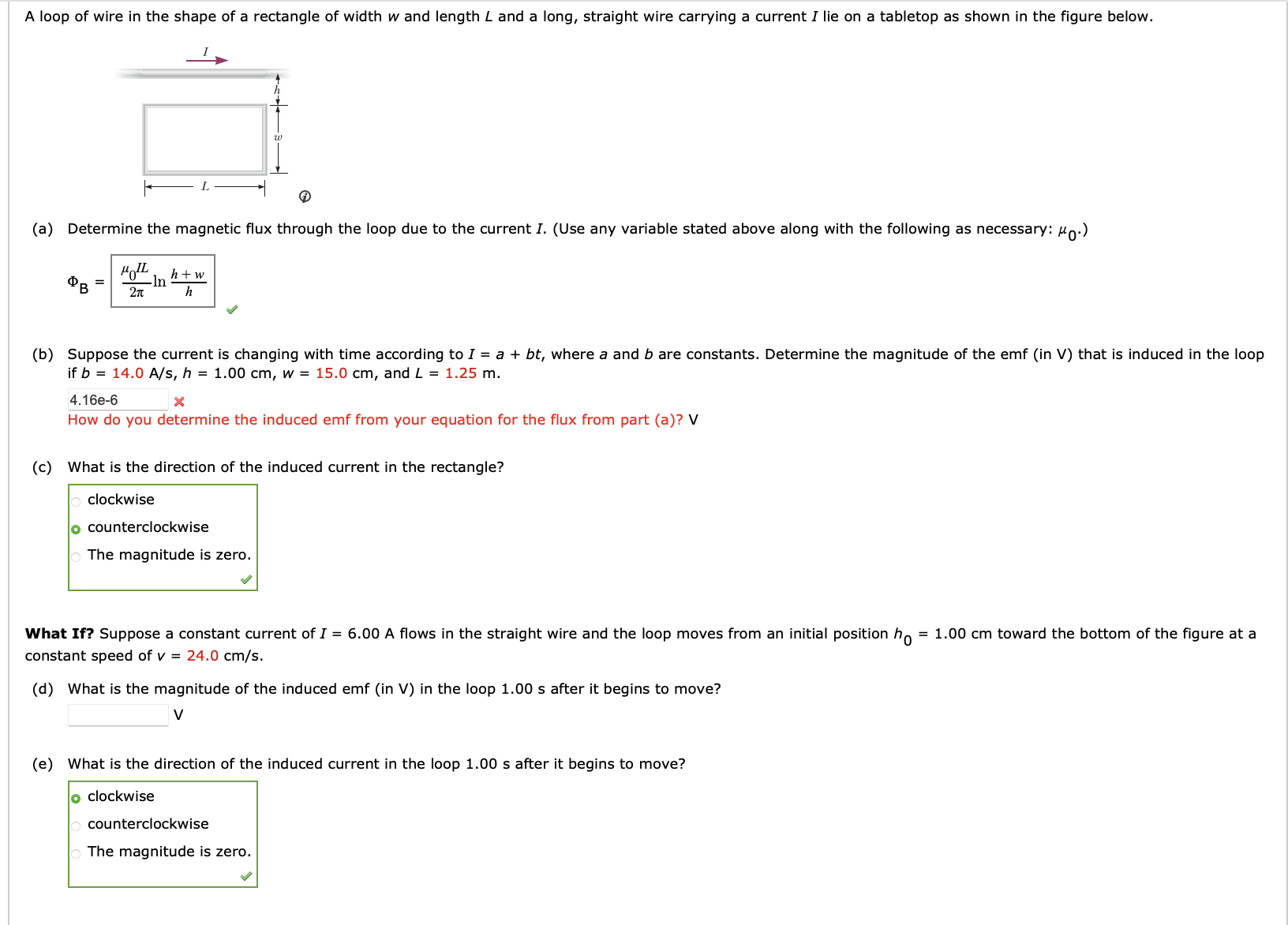 Solved (part b and d, ﻿THATS THE ENTIRE PROBLEM) ﻿A loop of | Chegg.com