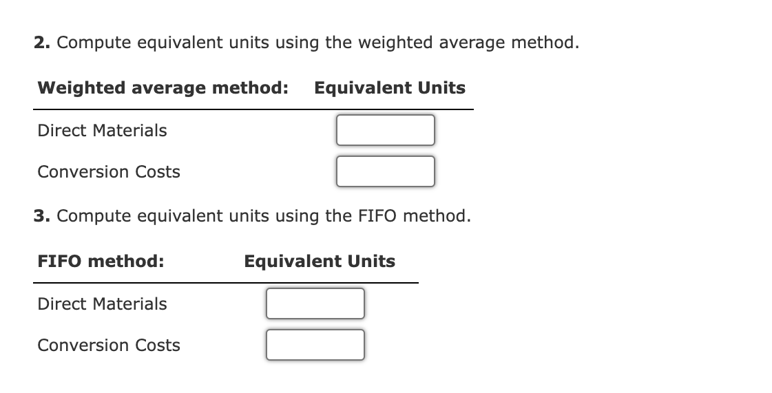 Solved Weighted Average Method, FIFO Method, Physical Flow, | Chegg.com Solved Weighted Average Method, FIFO Method, Physical Flow, | Chegg.com