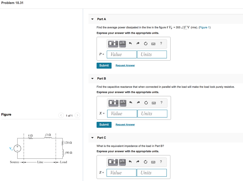 Solved Problem 10.31 PartA Find the average power dissipated | Chegg.com