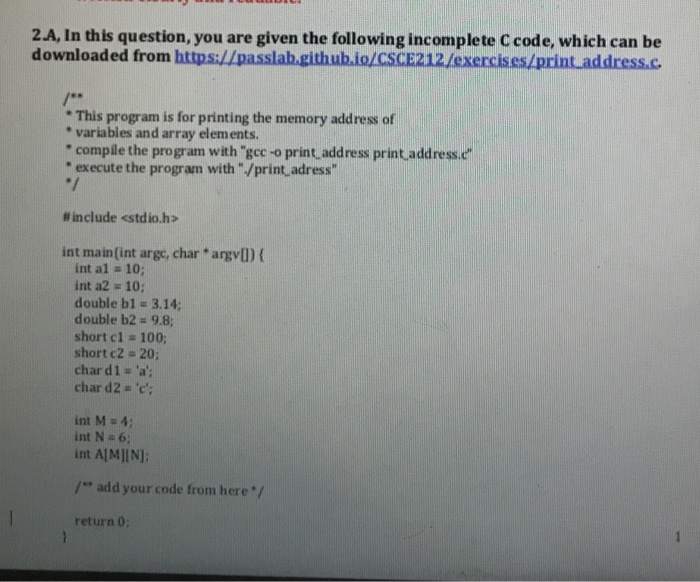 Solved 2.A, In this question, you are given the following | Chegg.com