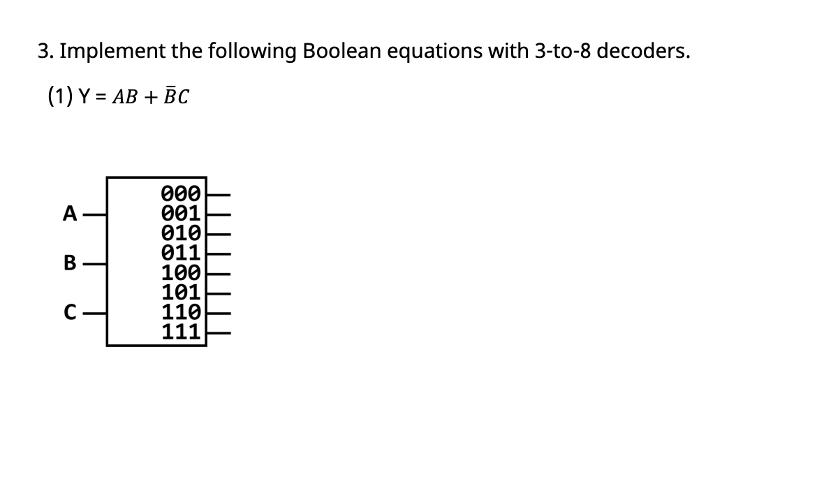 Solved 3. Implement the following Boolean equations with | Chegg.com