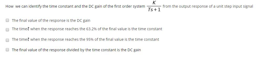 Solved How we can identify the time constant and the DC gain | Chegg.com