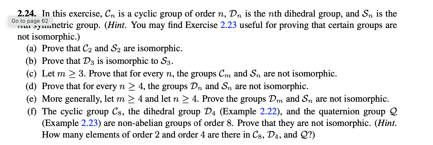 Solved 2.24. In this exercise, Cn is a cyclic group of order | Chegg.com