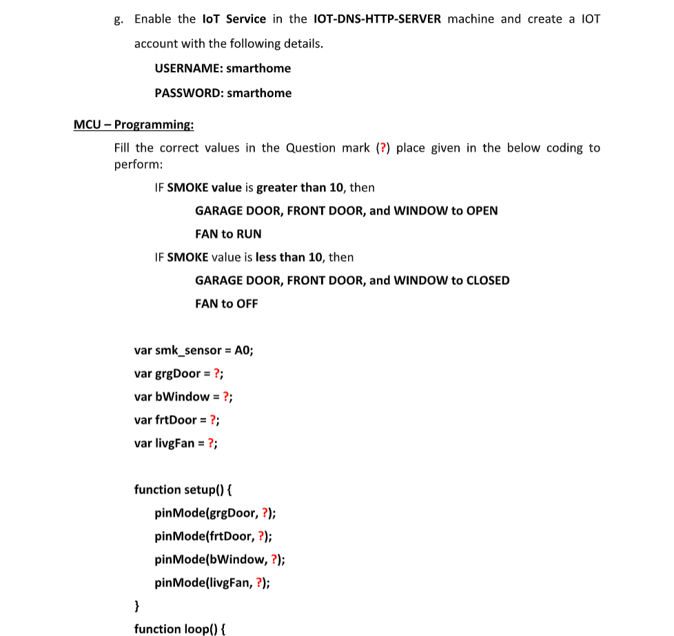 Instructions: PART – 1: Explore the Smart Home a. | Chegg.com