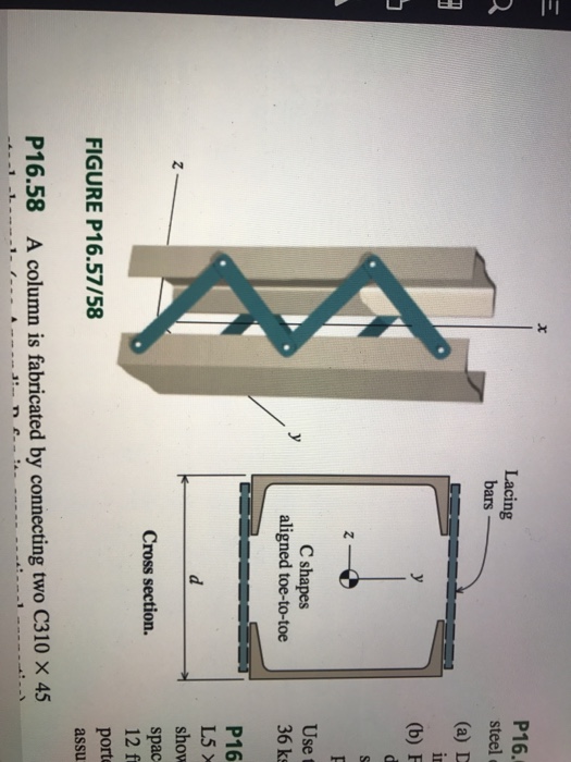 Solved P16. Lacing bars steel (a) D (b) F C shapes aligned | Chegg.com