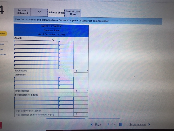 Solved Required Use the accounts and balances from Barker | Chegg.com