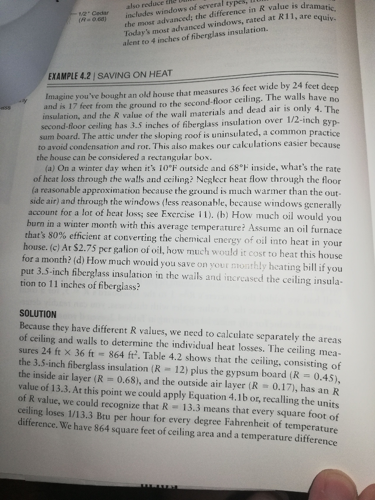Solved Rework example 4.2, now assuming that the house has | Chegg.com