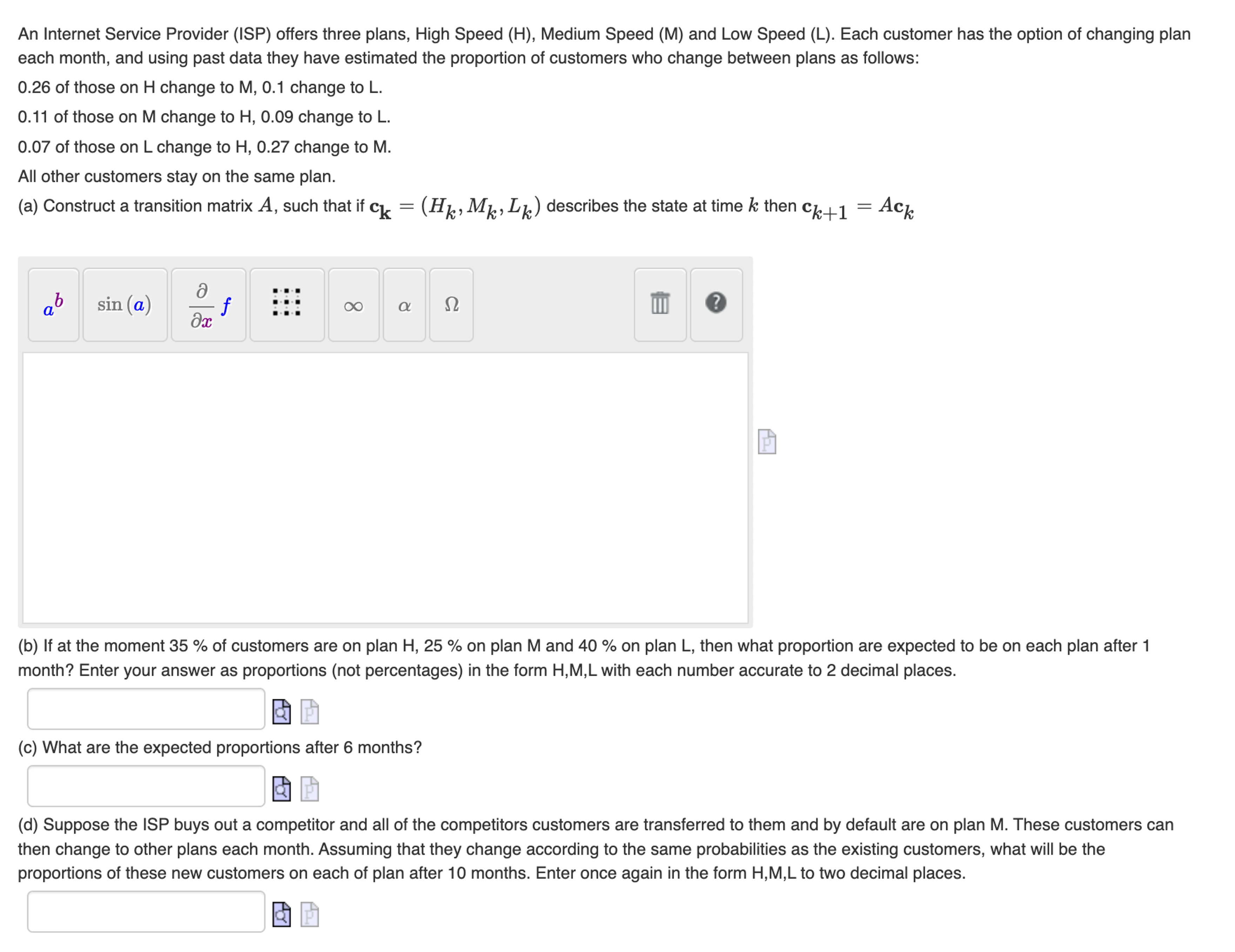Solved An Internet Service Provider (ISP) ﻿offers three | Chegg.com