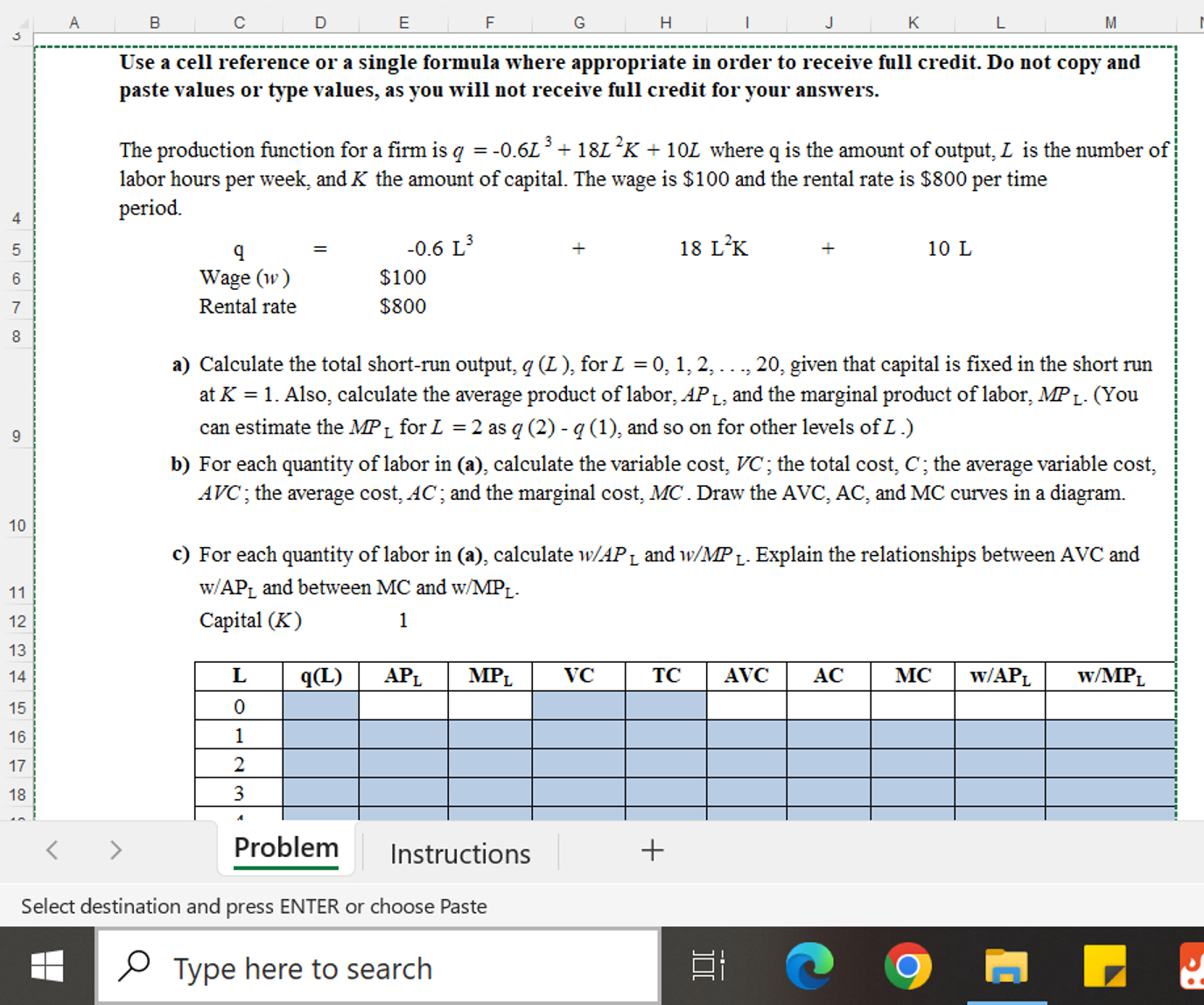 Solved Steps to Perform: Use Excel to draw the AVC,AC, | Chegg.com