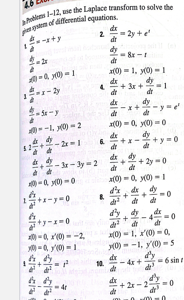 Solved In Problems 1-12, use the Laplace transform to solve | Chegg.com