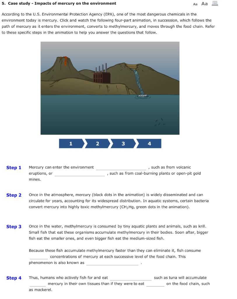 Solved 5. Case study - Impacts of mercury on the environment | Chegg.com