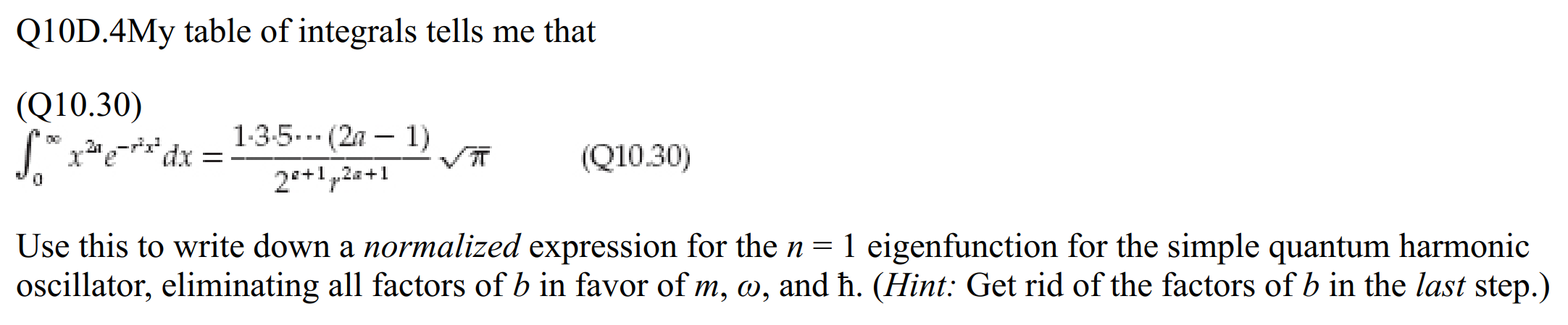 Energy eigenvalues and eigenfunctions for the simple | Chegg.com