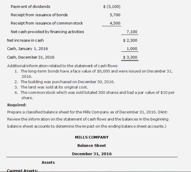 1. Comprehensive: Balance Sheet from Statement of | Chegg.com