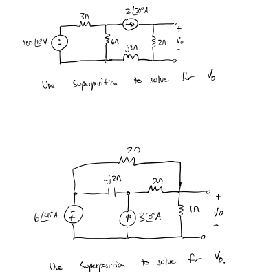 Solved Use superposition to solve for V0. Ure superposition | Chegg.com