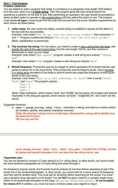 Solved C Code That Does The Required Below With Separate