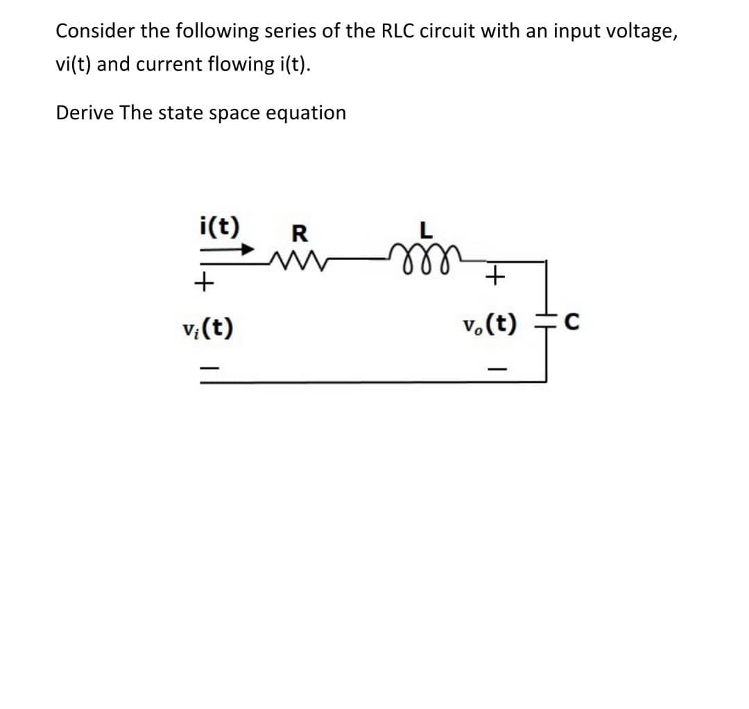 Solved Consider the following series of the RLC circuit with | Chegg.com