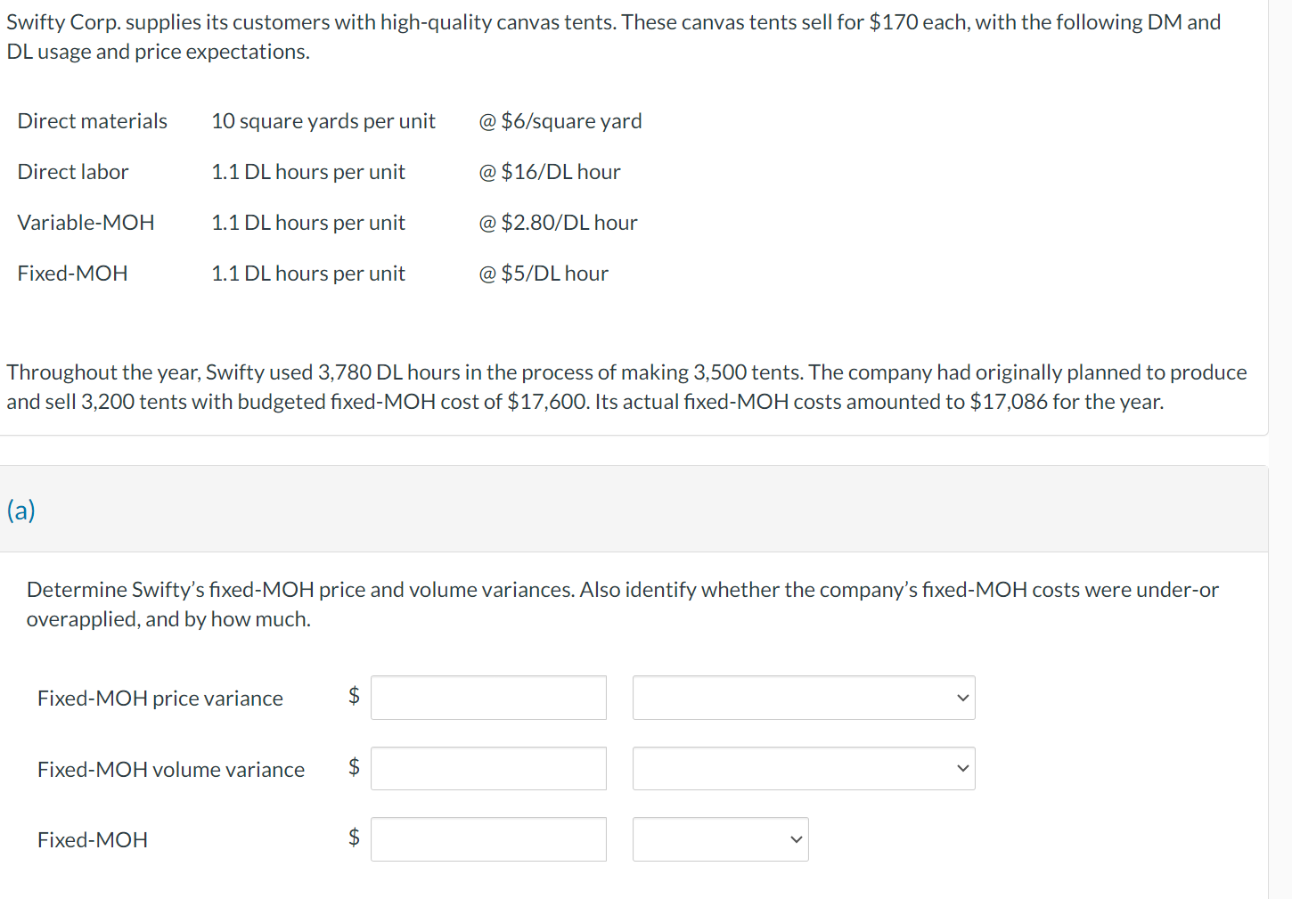Solved Swifty Corp. supplies its customers with high-quality | Chegg.com