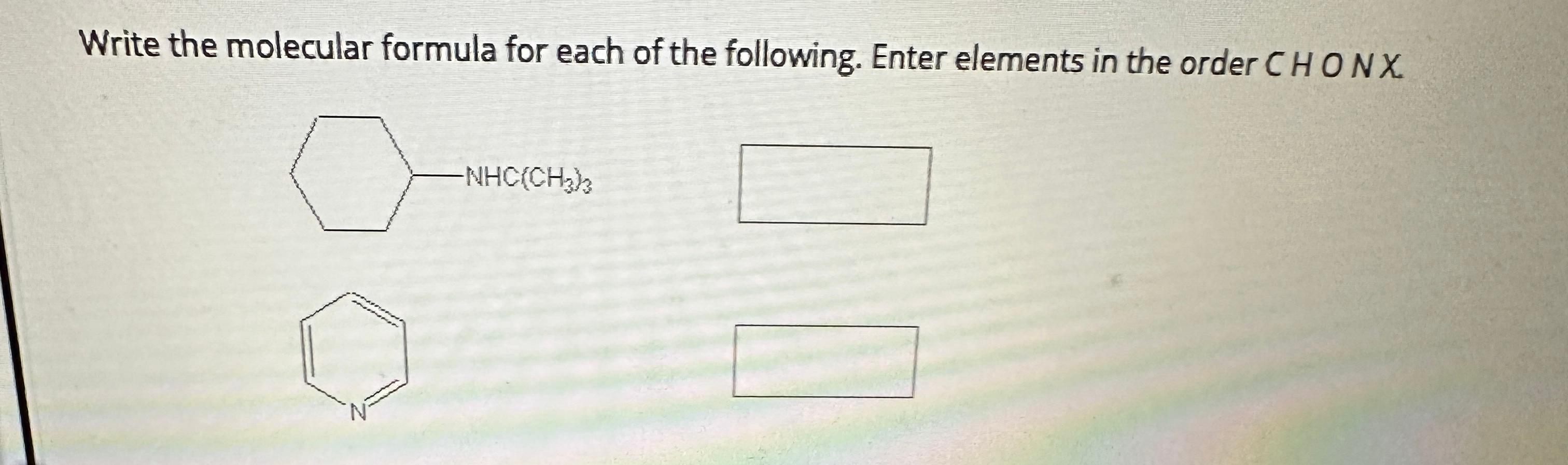 Solved Write the molecular formula for each of the | Chegg.com