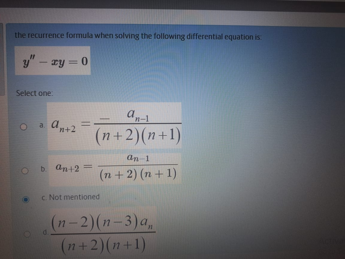 Solved the recurrence formula when solving the following | Chegg.com