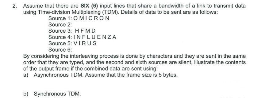 Solved 2. Assume that there are SIX (6) input lines that | Chegg.com