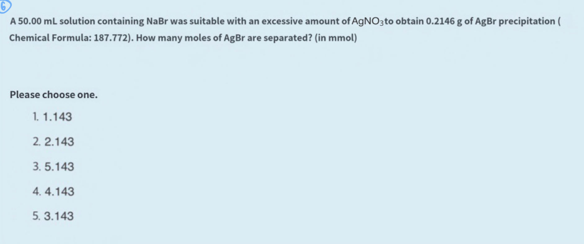 Solved A 50.00 mL solution containing NaBr was suitable with | Chegg.com