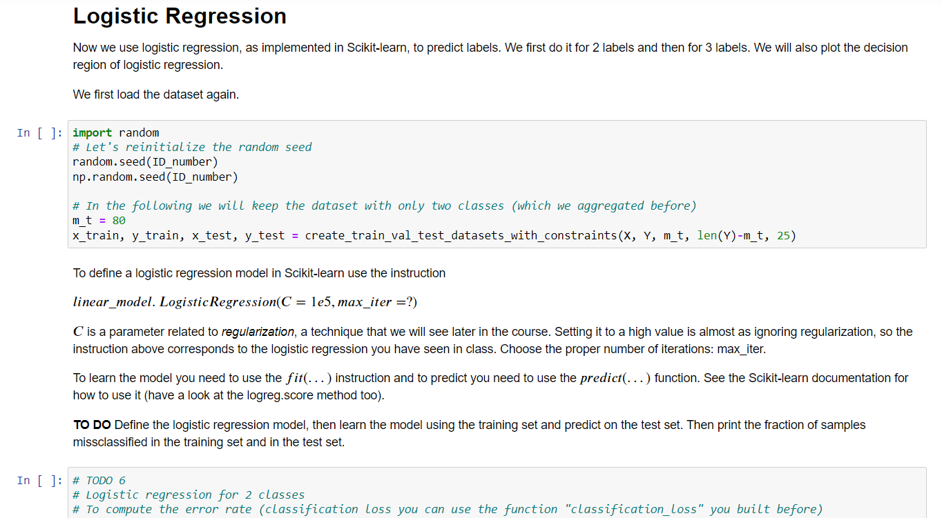 Logistic Regression Now we use logistic regression, | Chegg.com